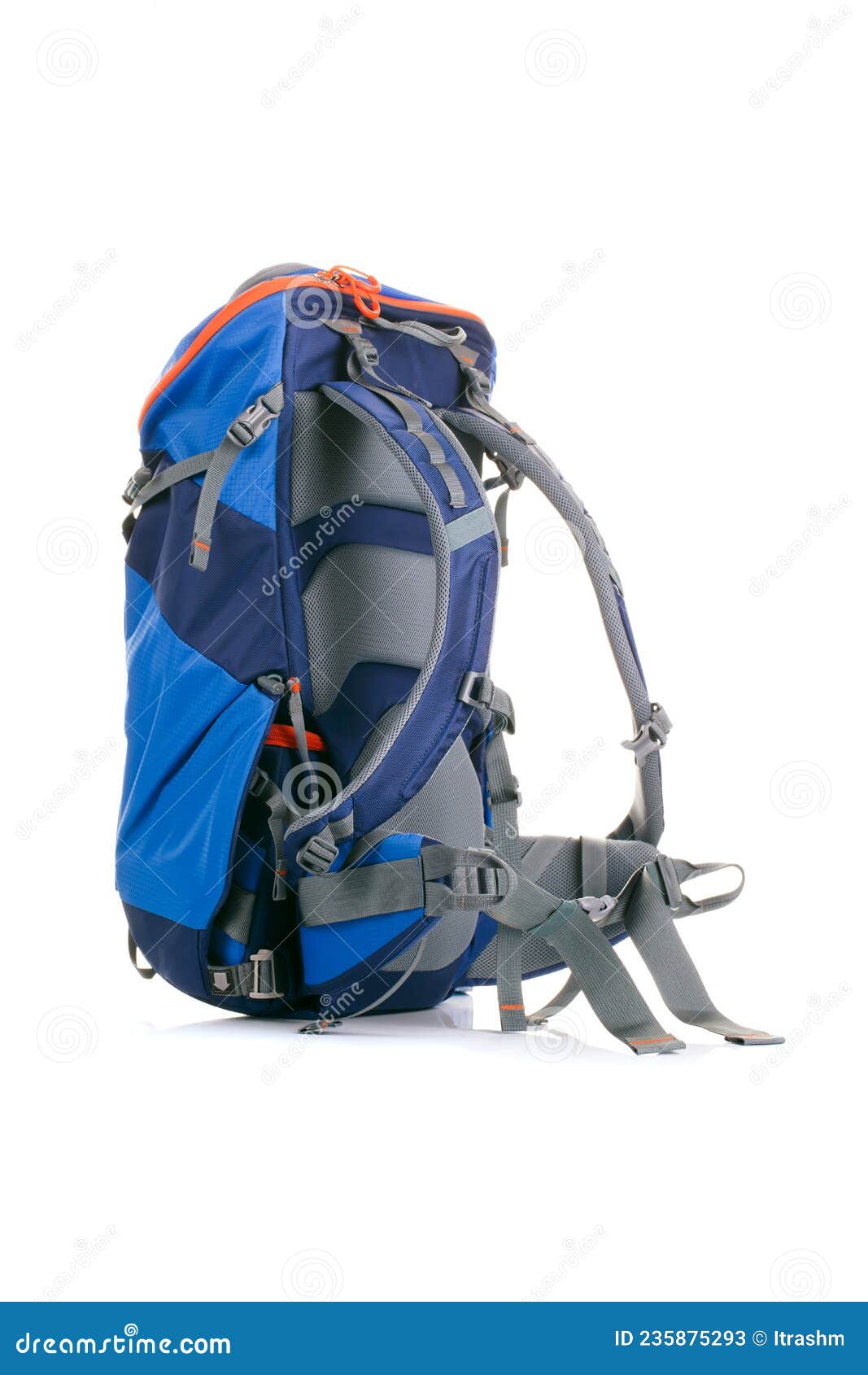 Picture of Tourist Backpack on Empty Background Stock Image - Image of ...