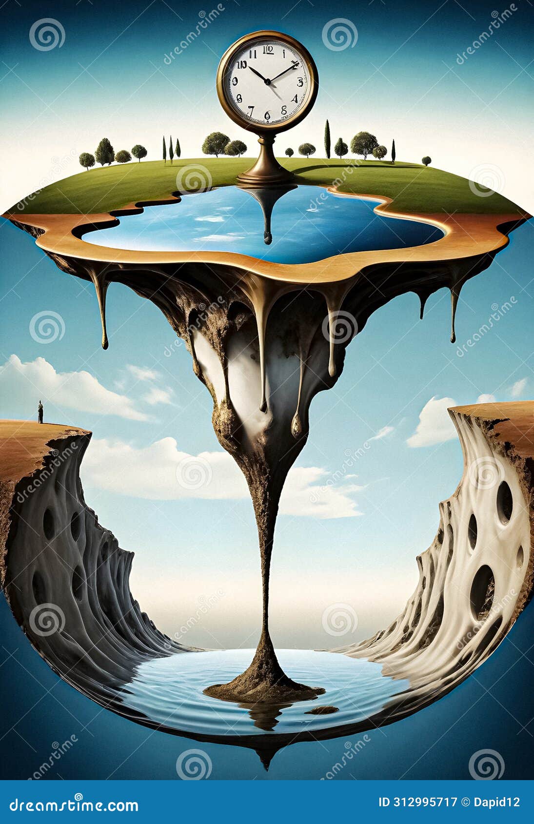 A Picture of a Tree with a Blue Sky and a Small Island in the Middle ...