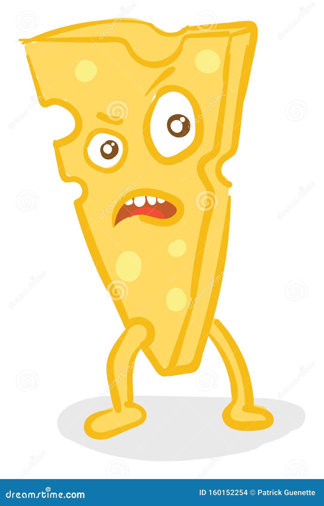 A Triangular Piece Of Angry Cheese Standing Upright Vector Or Color ...
