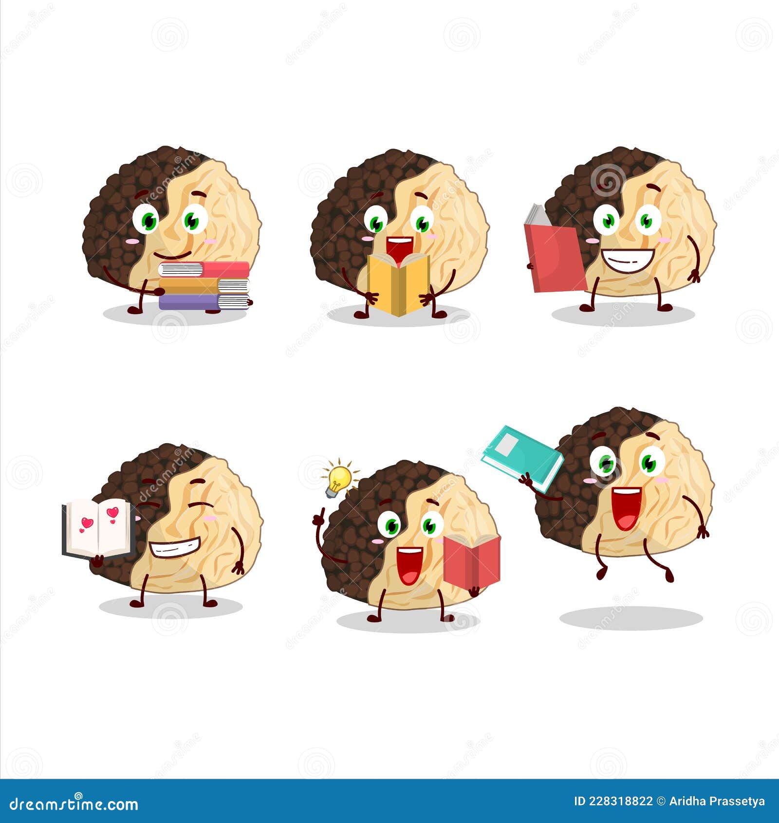 A Picture of Truffle Cartoon Character Concept Reading an Amusing Book ...