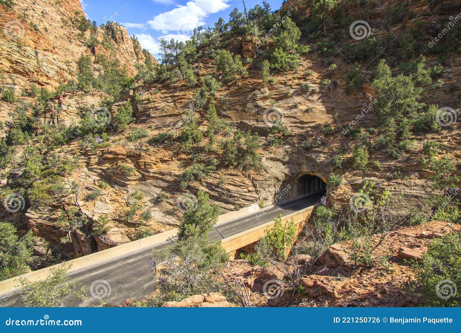 Tunnel Going through the Side of a Mountain Stock Photo - Image of ...