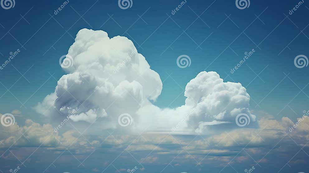 A Picture of Two Clouds, a Large White Clouds in the Sky Stock ...