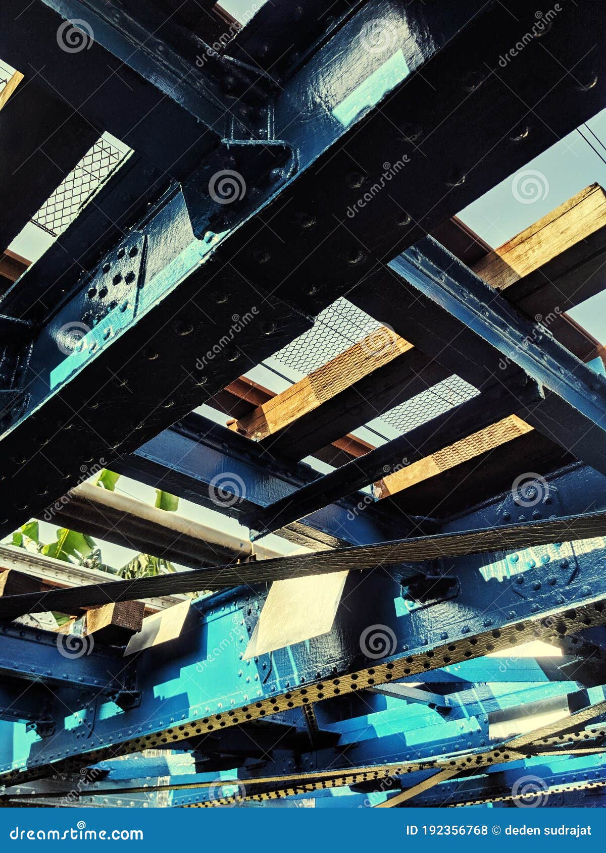 Picture from Under of Rail Train Bridge Stock Photo - Image of train ...