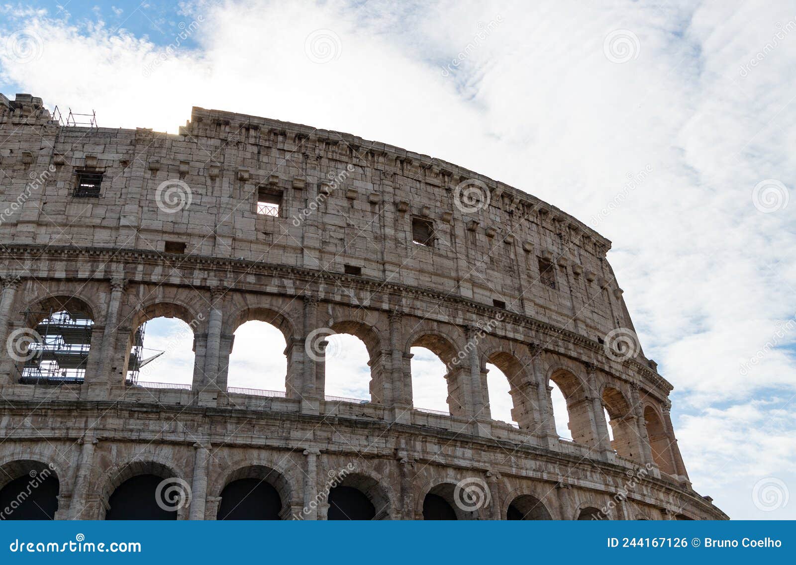 Colosseum Upper Section stock photo. Image of columns - 244167126