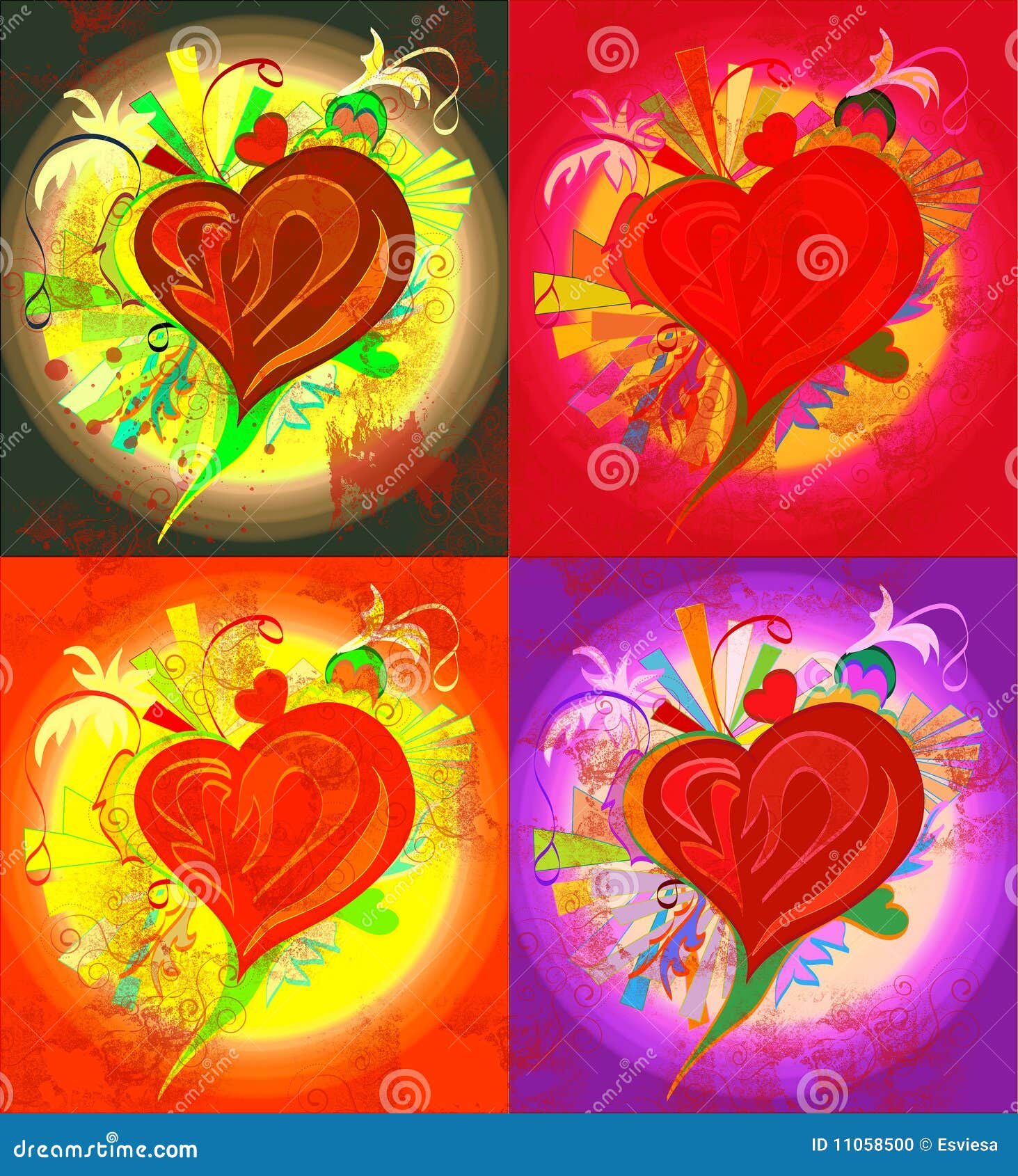 Picture of Various Colors of Heart Stock Illustration - Illustration of ...