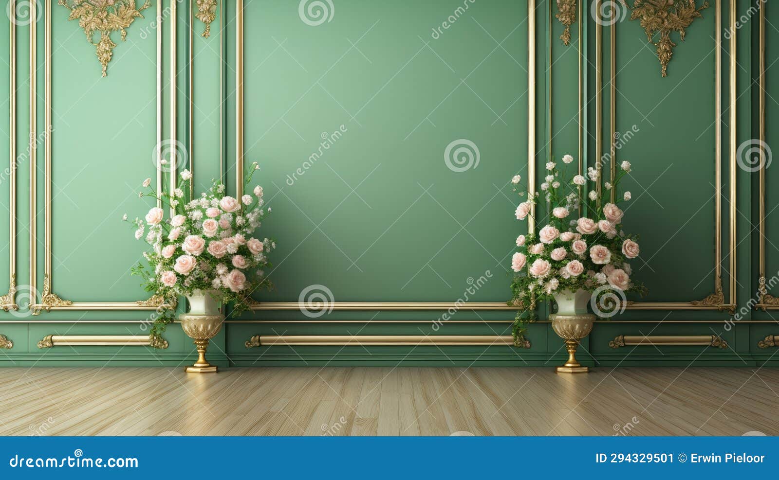 Timeless Green Wedding Background Stock Illustration - Illustration of ...