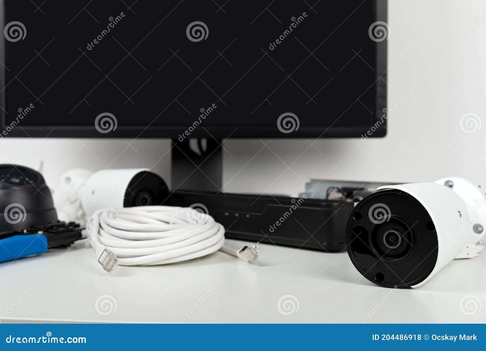 Security camera setup stock photo. Image of precaution - 204486918