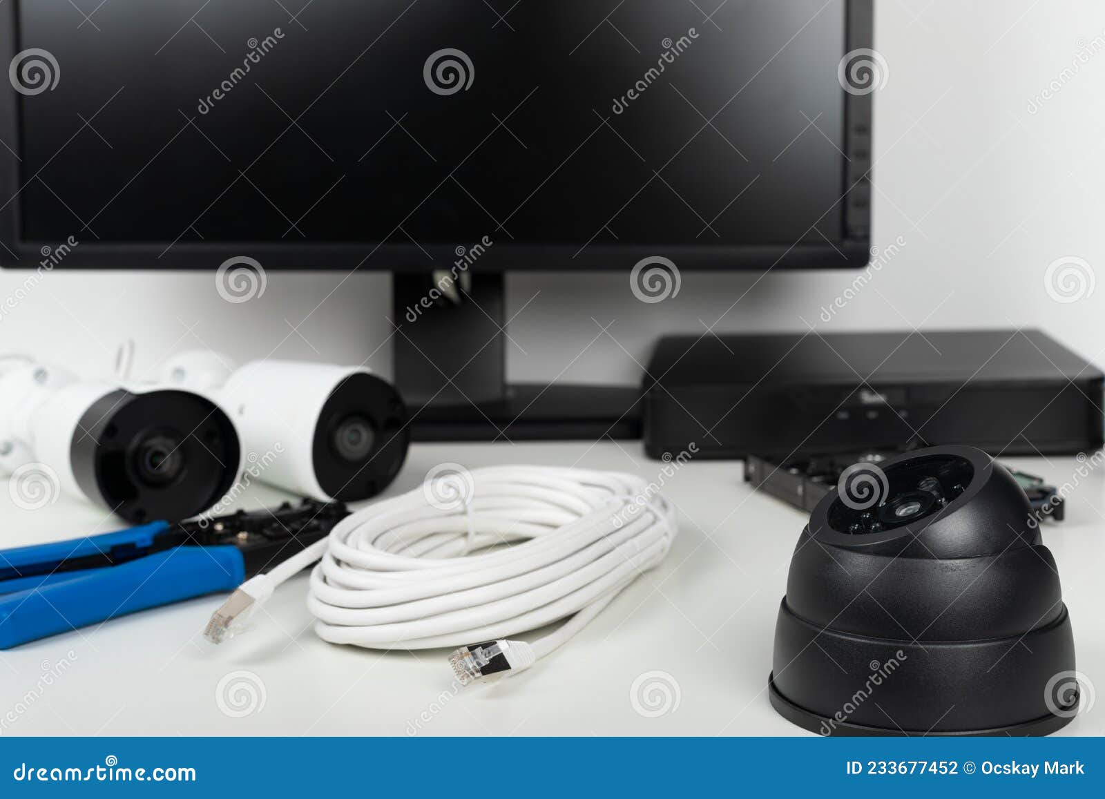 Security camera setup stock photo. Image of digital - 233677452