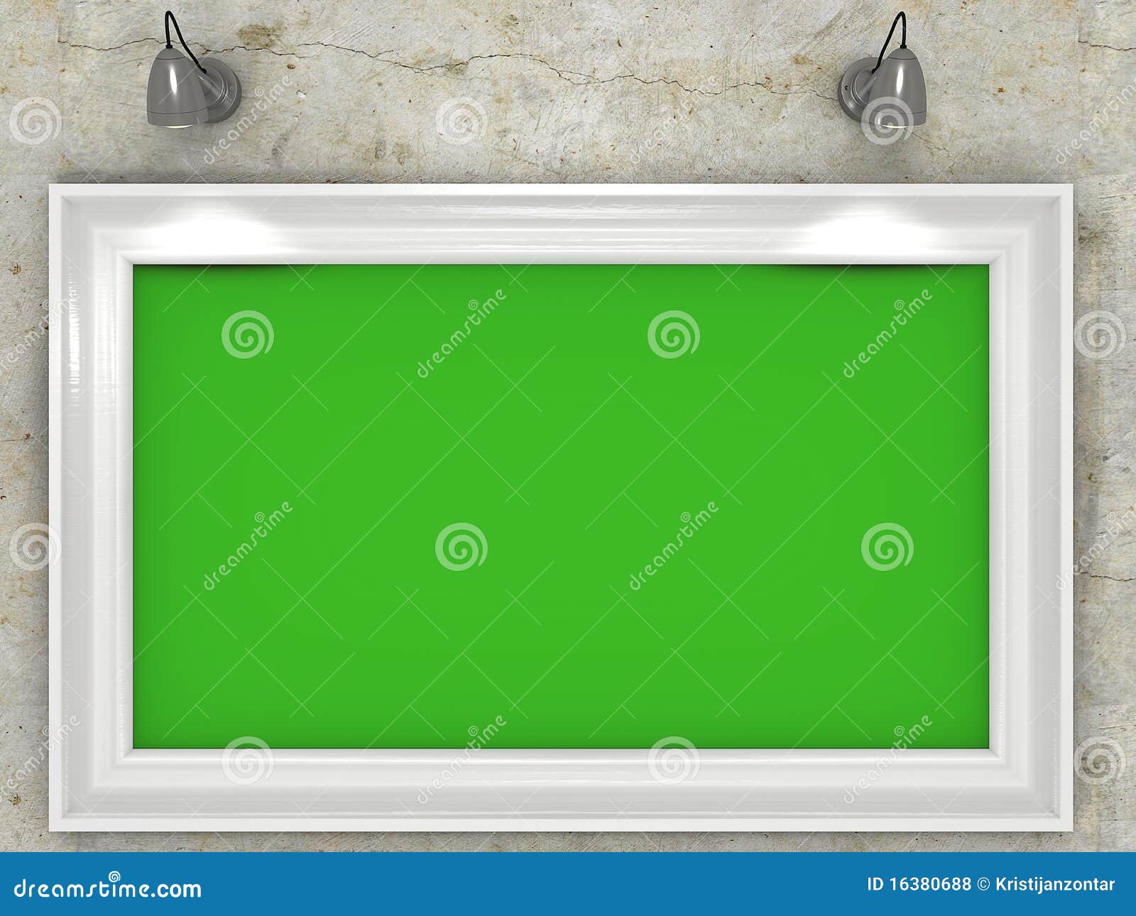 Picture on a Wall with Chroma Key Stock Illustration - Illustration of ...