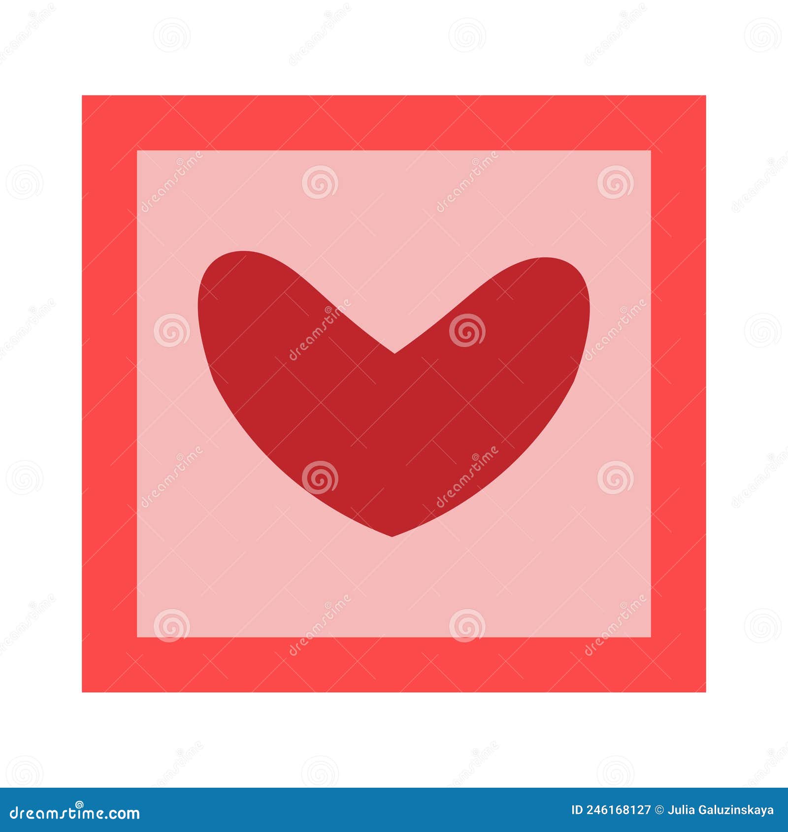 Picture on the Wall in a Frame with Heart Stock Vector - Illustration ...
