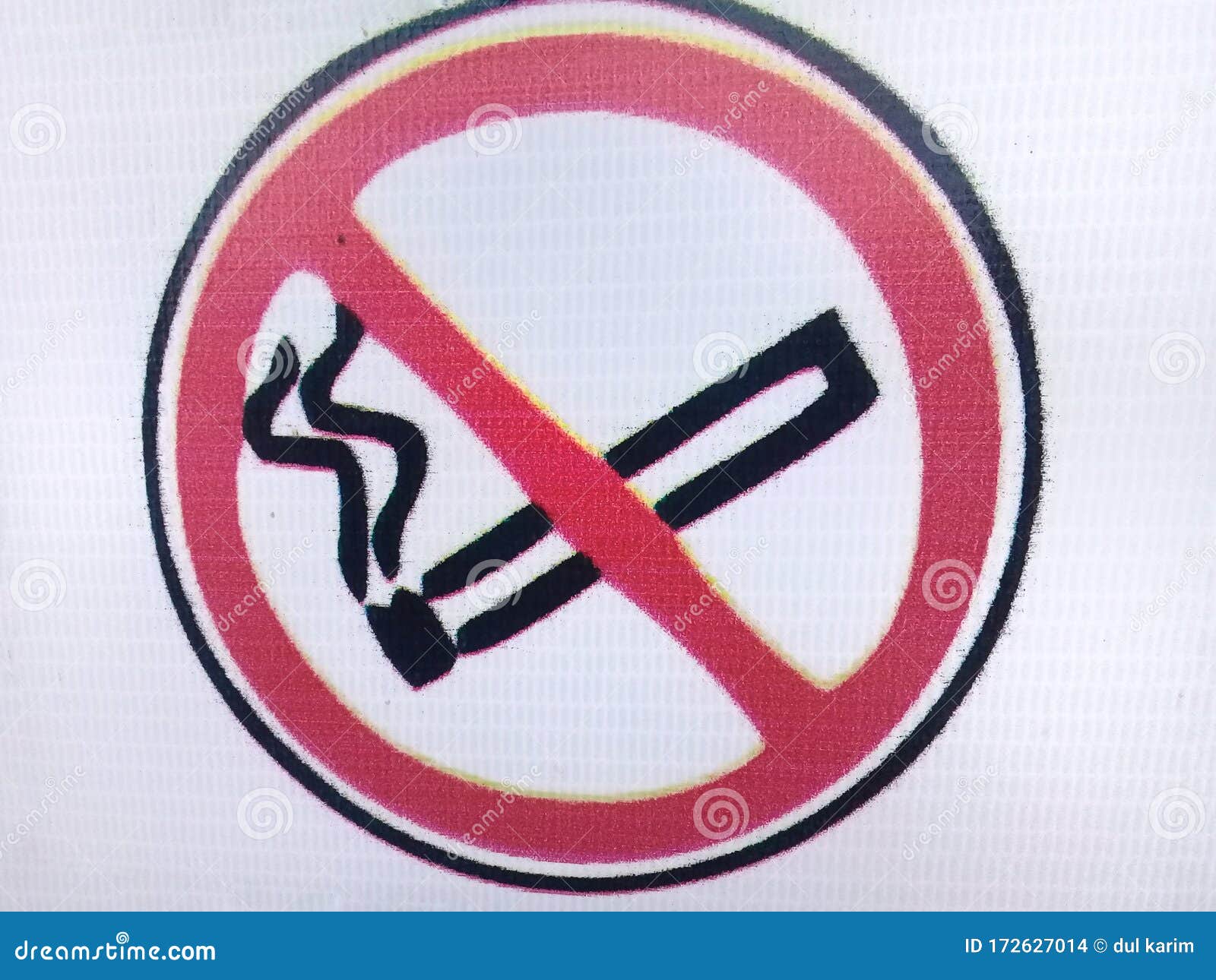This Picture is a Warning Sign are Prohibited from Smoking in the Area ...