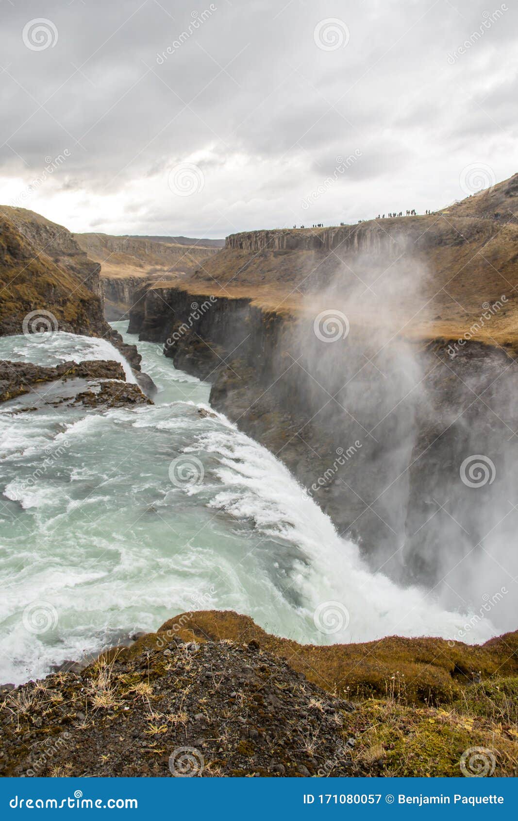 Waterfall by the Side of a Mountain Stock Image - Image of river, view ...
