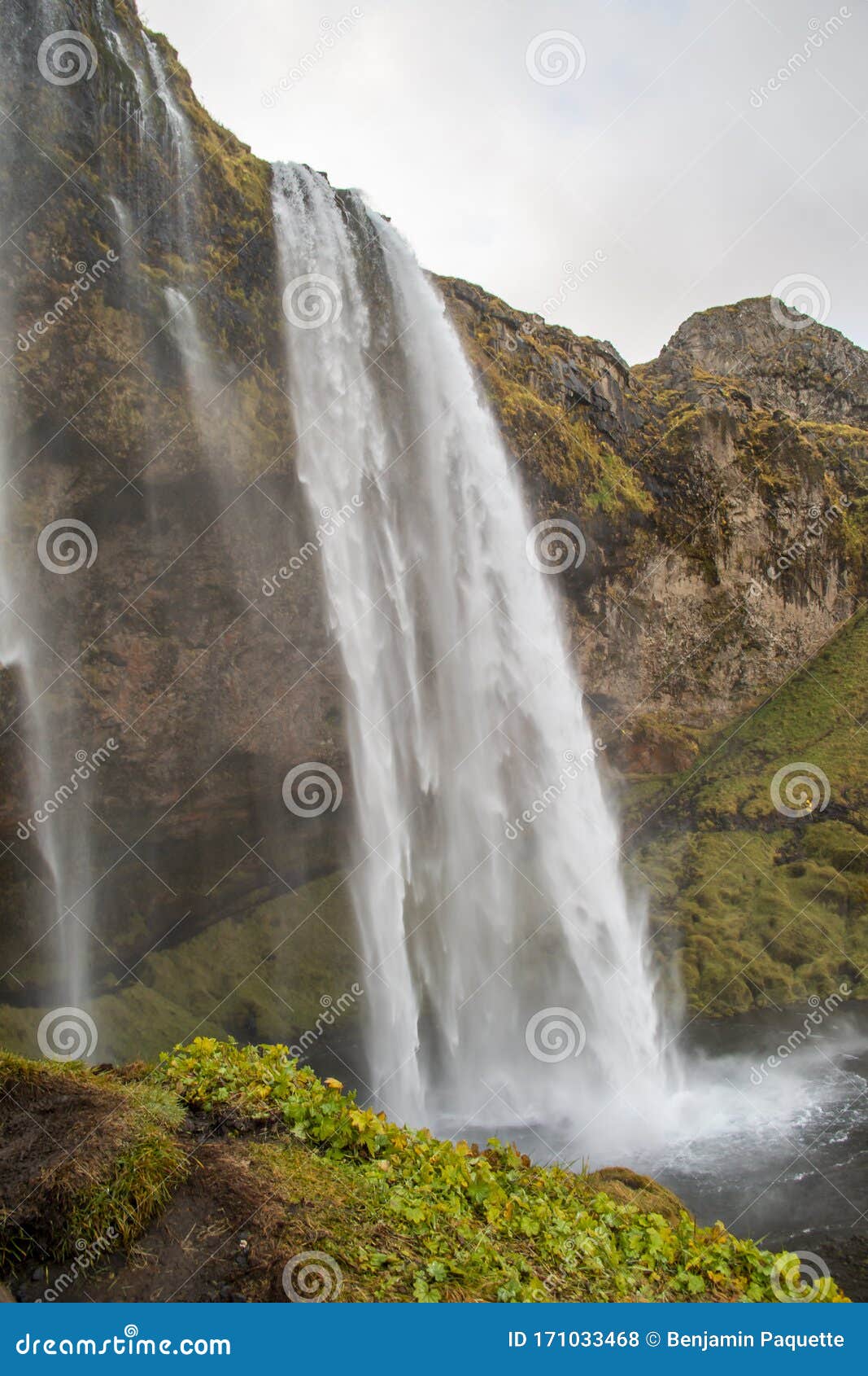 Waterfall by the Side of a Mountain Stock Photo - Image of foss, river ...