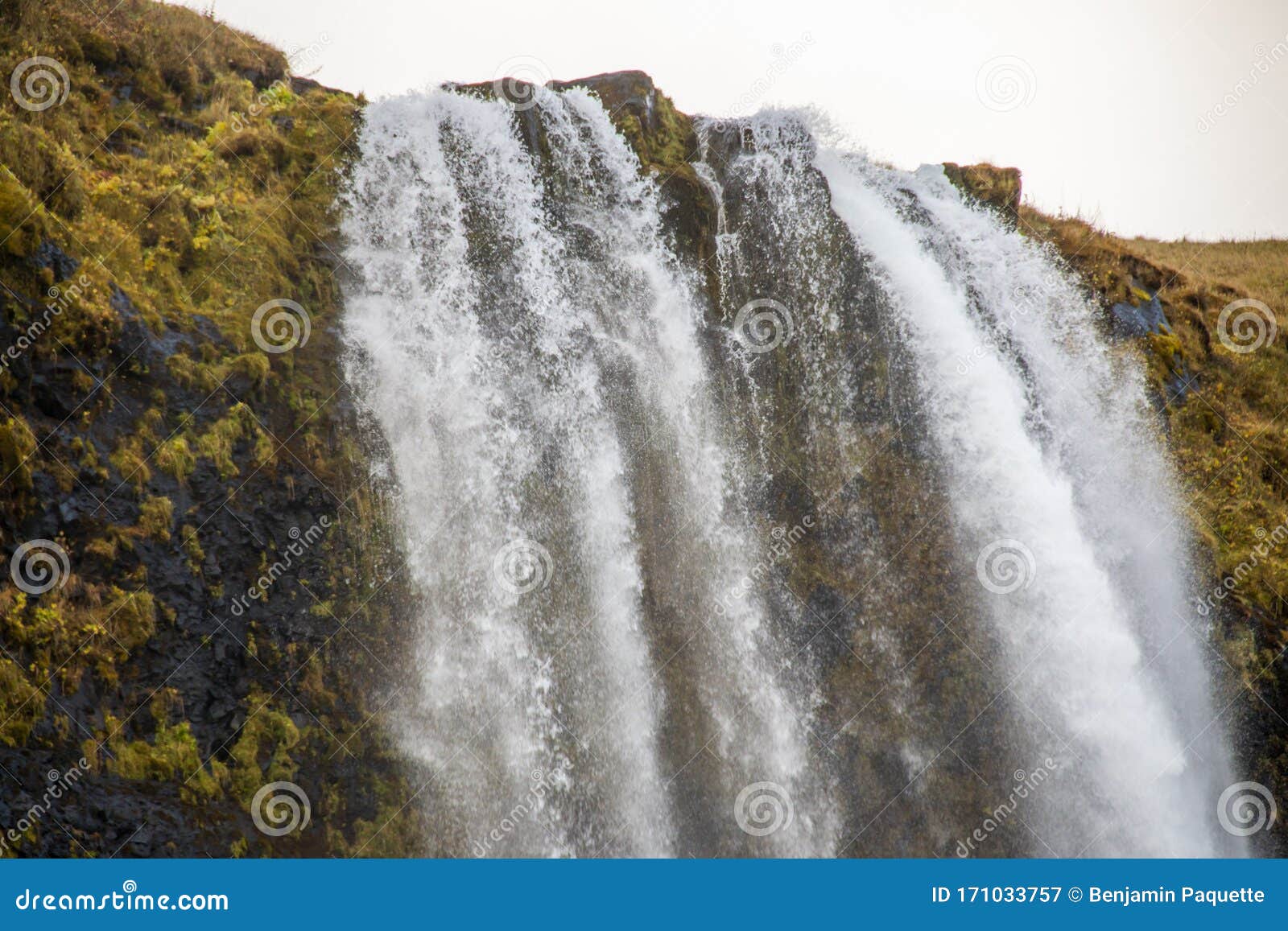 Waterfall by the Side of a Mountain Stock Image - Image of rocks ...