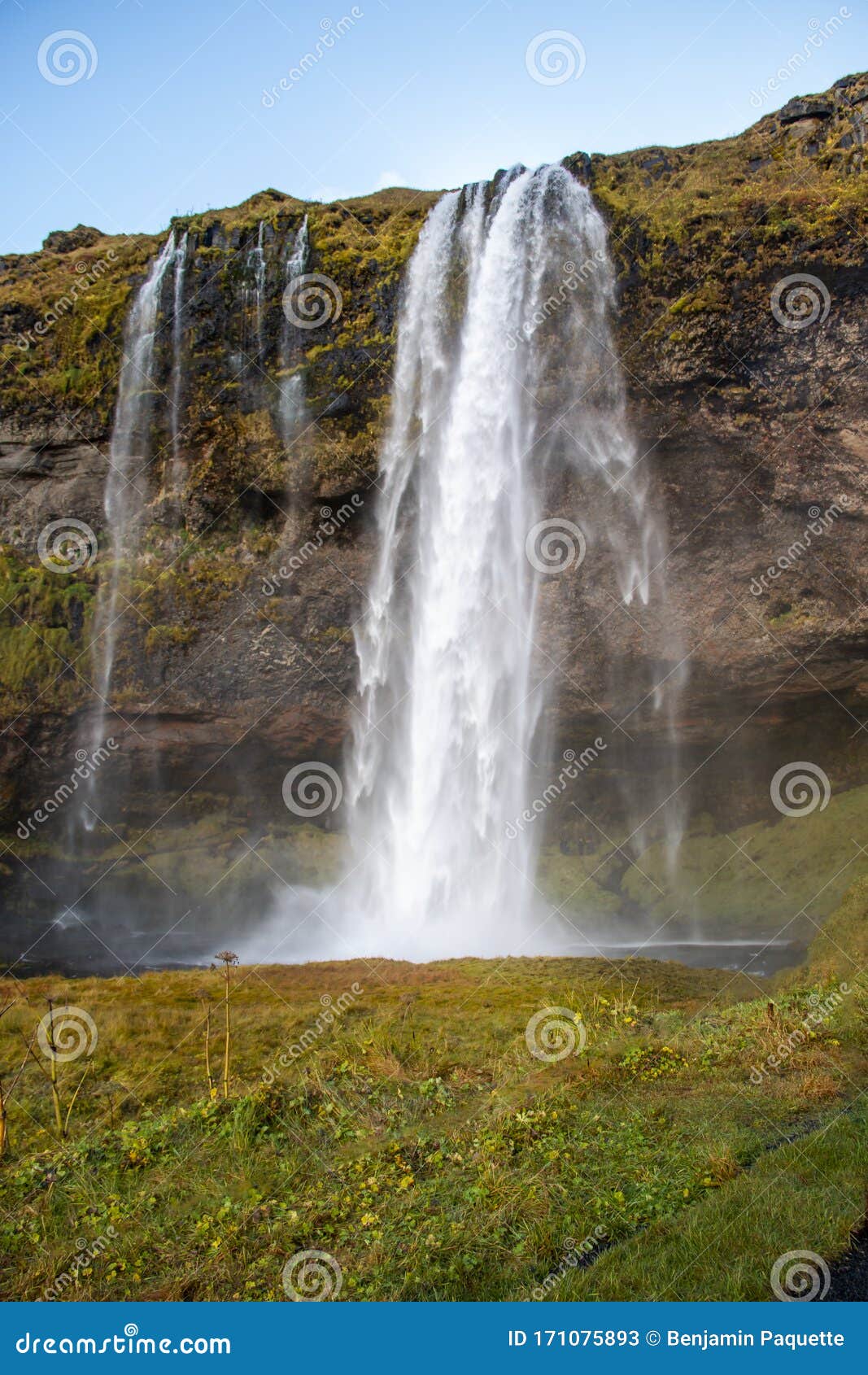Waterfall by the Side of a Mountain Stock Image - Image of view ...