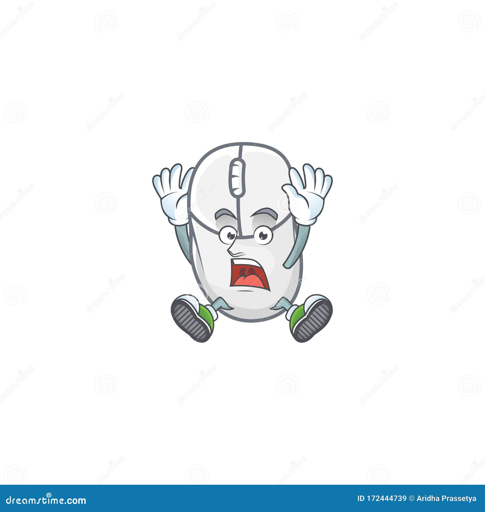 A Picture of White Mouse Cartoon Design with Shocking Gesture Stock ...