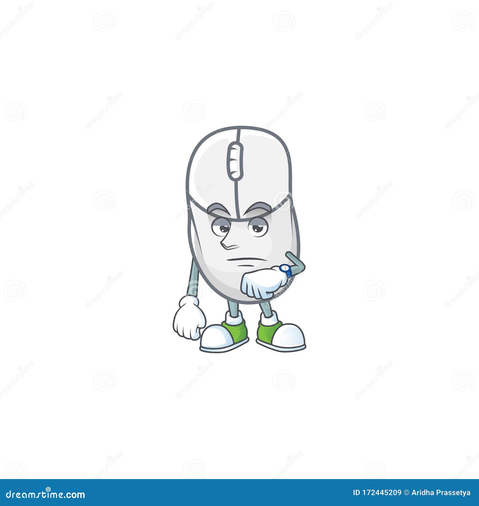 A Picture of White Mouse on a Waiting Gesture Stock Vector ...