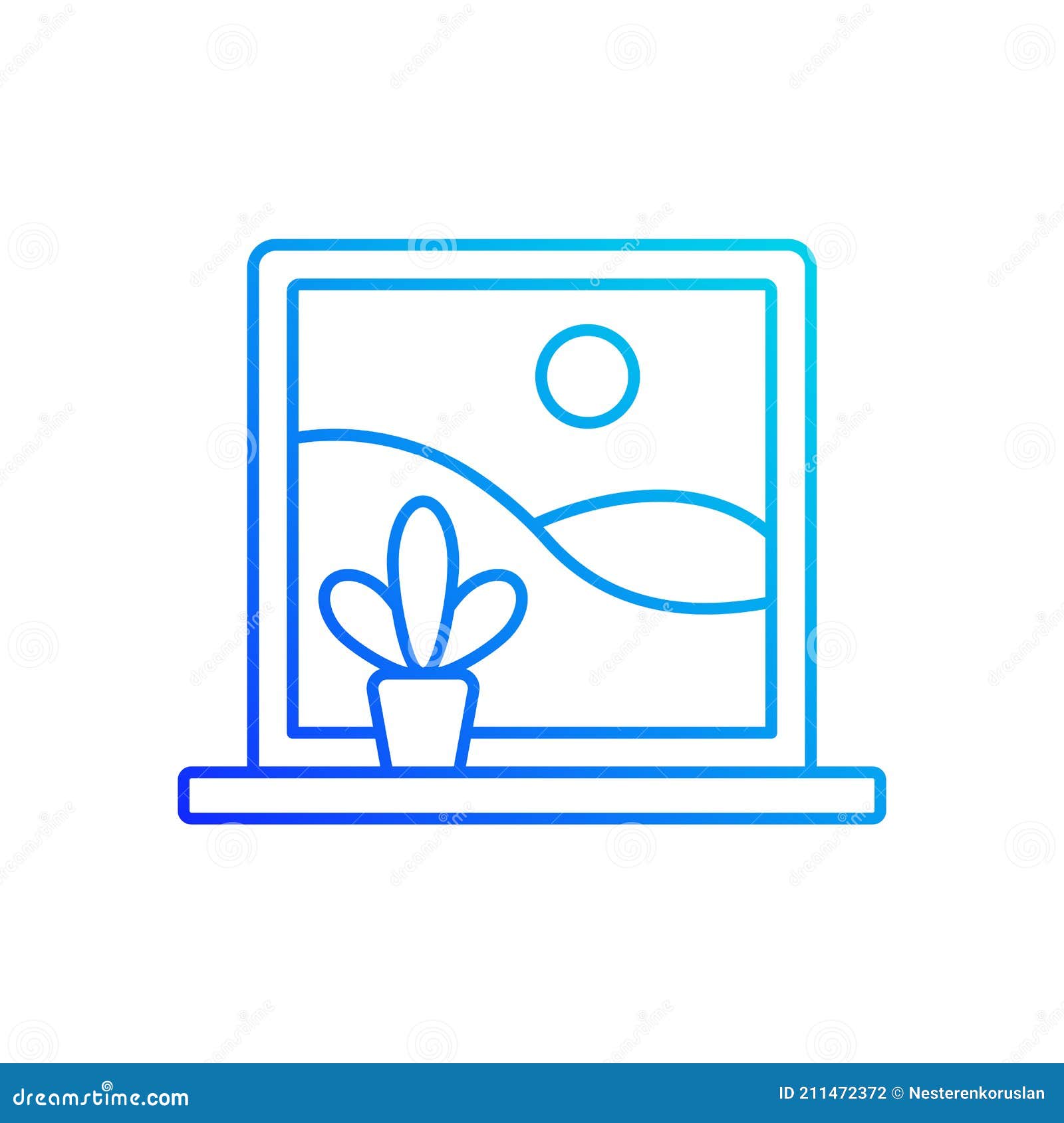 Picture Windows Linear Vector Icon Stock Vector - Illustration of ...