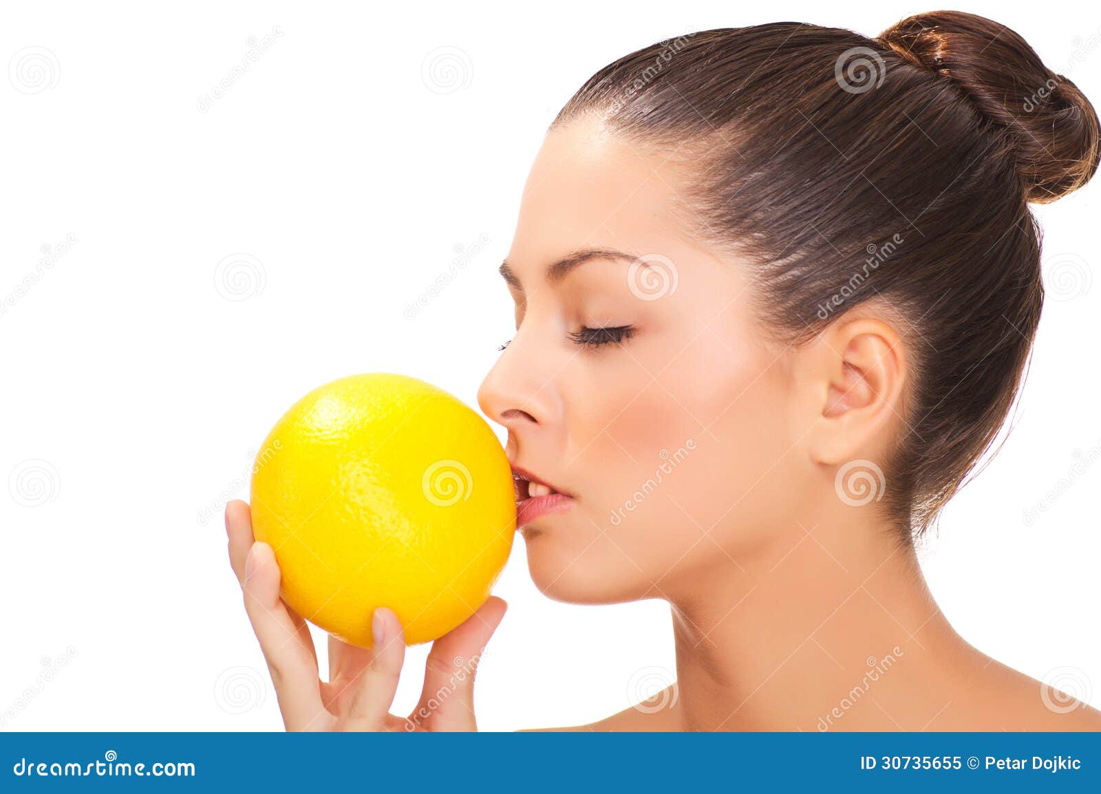 Picture of Woman with Grapefruit Stock Image - Image of caucasian ...
