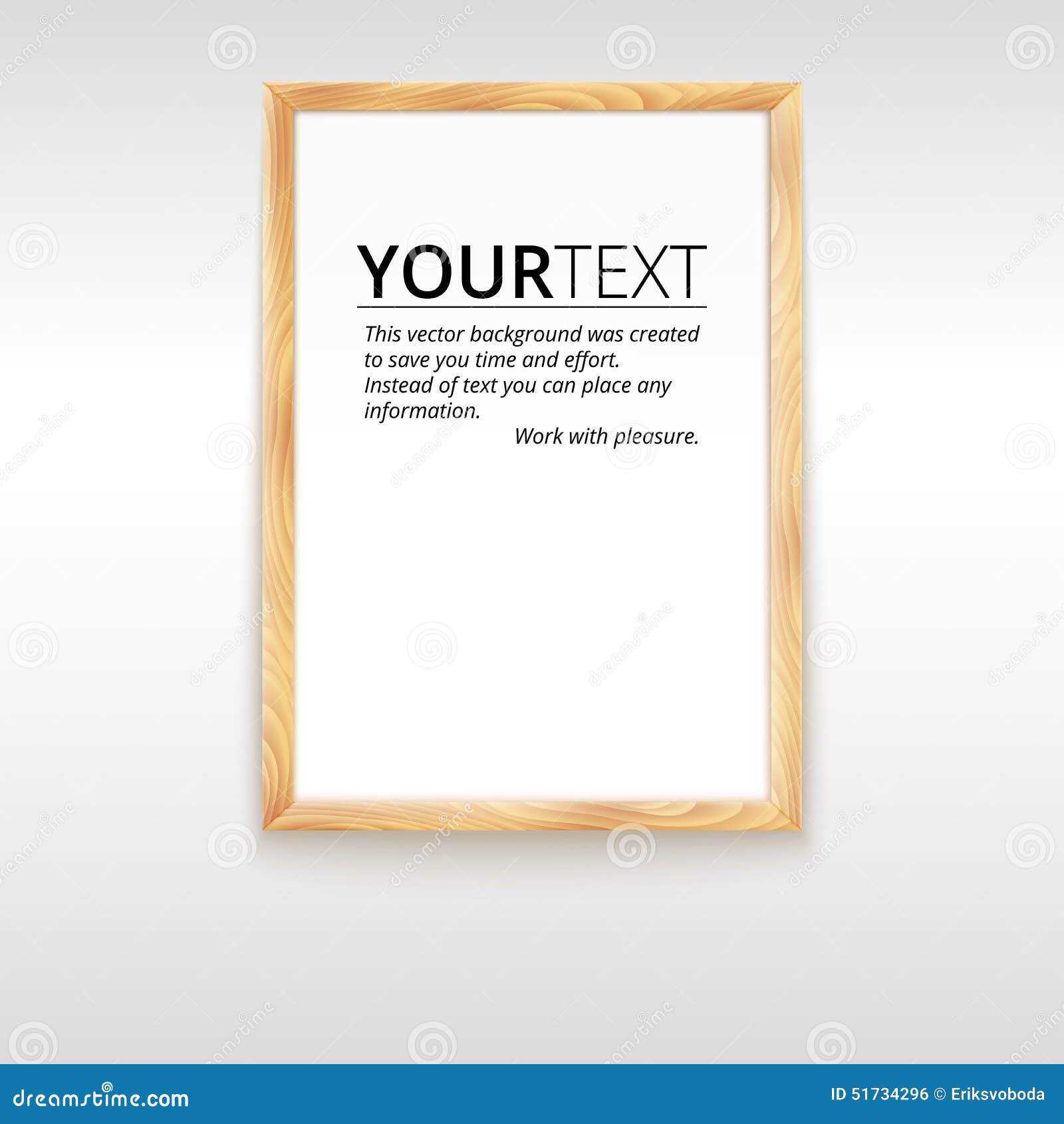 Picture Wood Frame, Vector for Image or Text Stock Vector ...