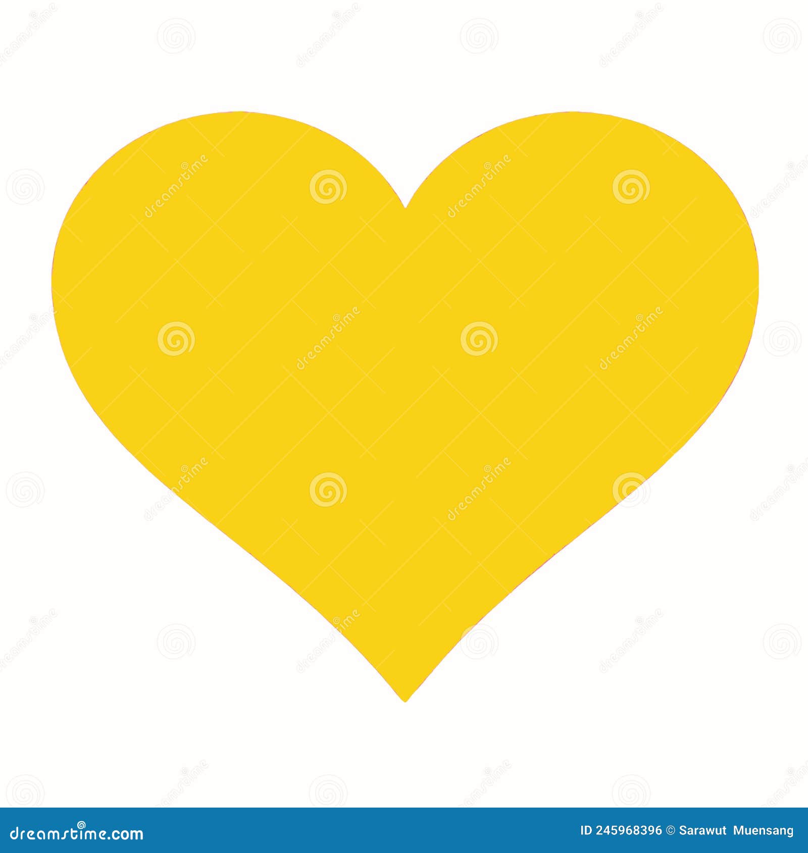 Picture of yellow heart stock illustration. Illustration of text ...