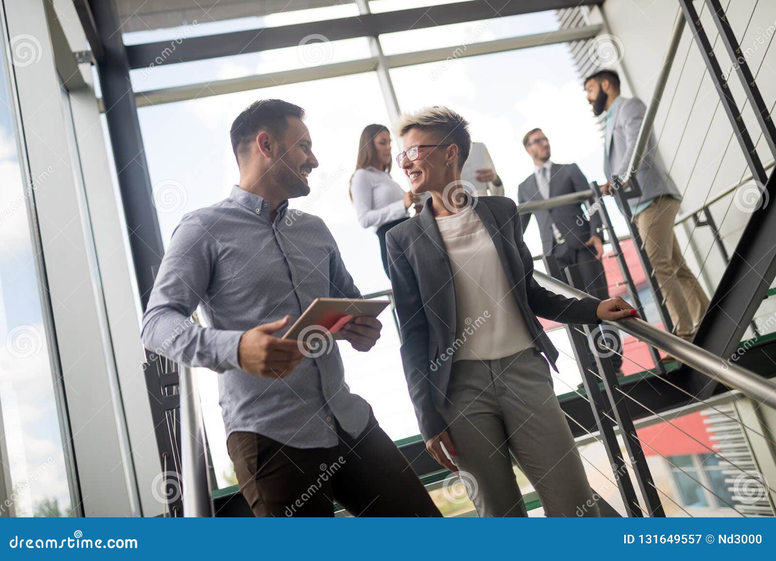 Picture of Architects Talking about Project in Hall Stock Image - Image ...