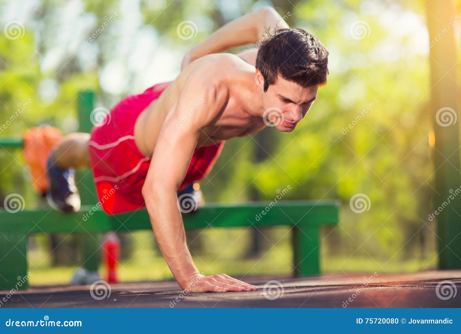Picture of a Young Athletic Man Doing Push Ups Stock Photo - Image of ...