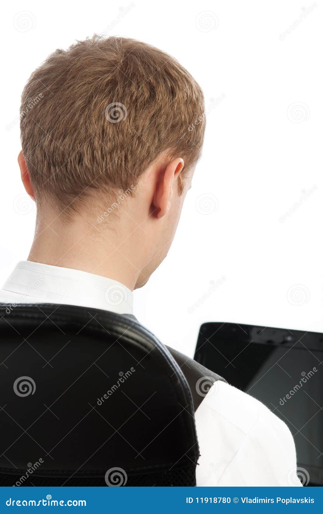 Picture of Young Businessman from Behind Stock Photo - Image of ginger ...