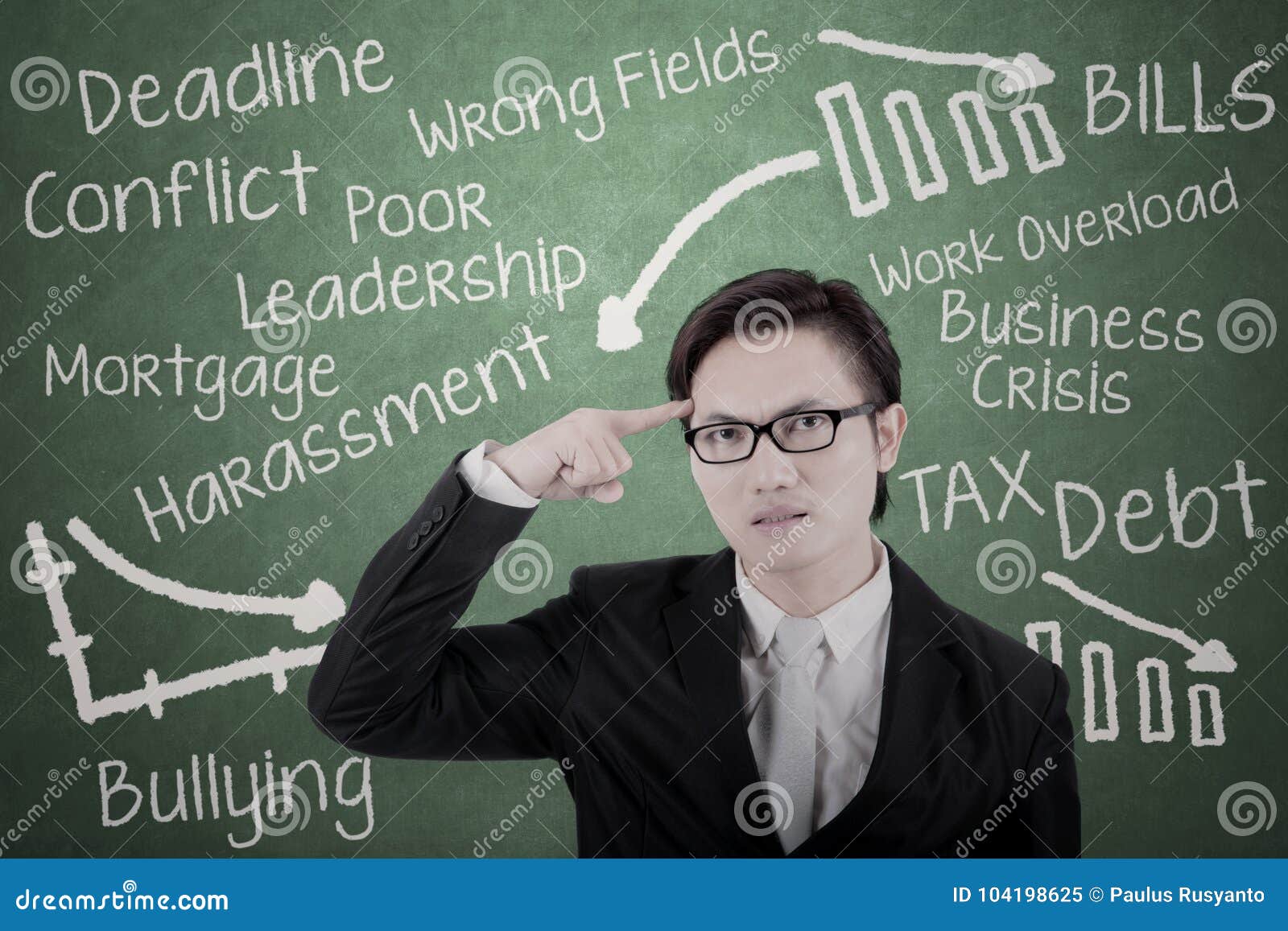 Male Entrepreneur Thinking Solutions Stock Image - Image of ...