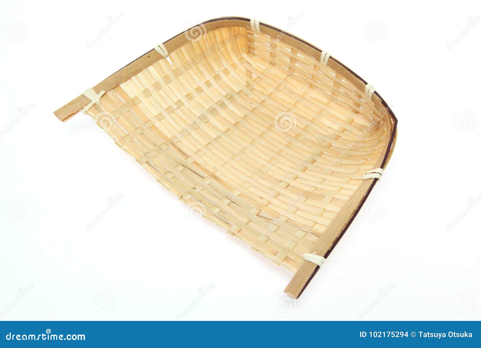 Bamboo Colander in a White Background Stock Photo - Image of white ...