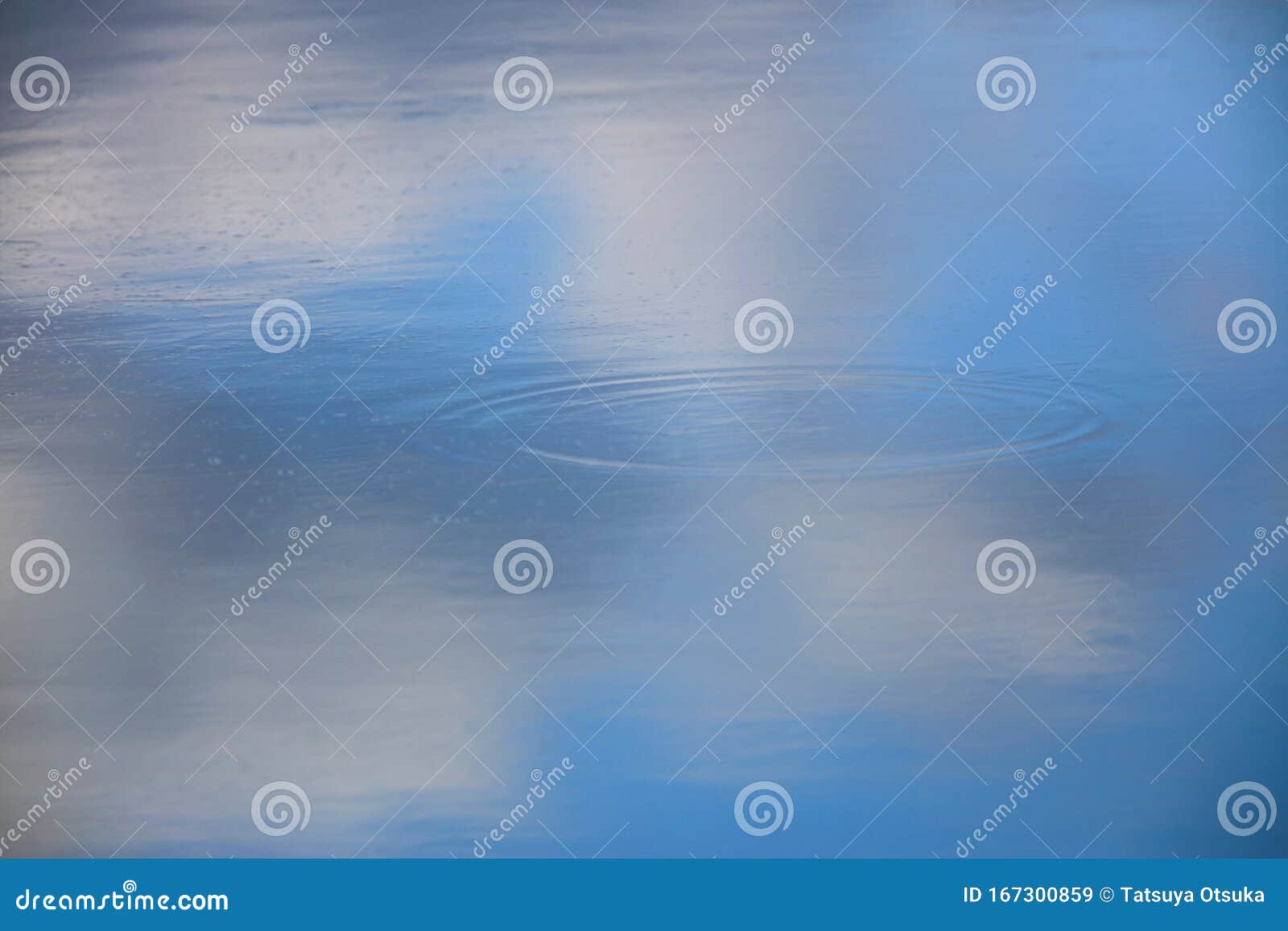 Blue Sky Reflected on the Surface of the Water with the Ripple Stock ...
