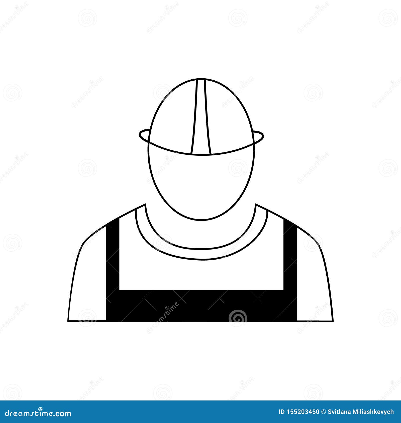 Pictured is a Builder Icon, a Man Working on a Construction Site Stock ...