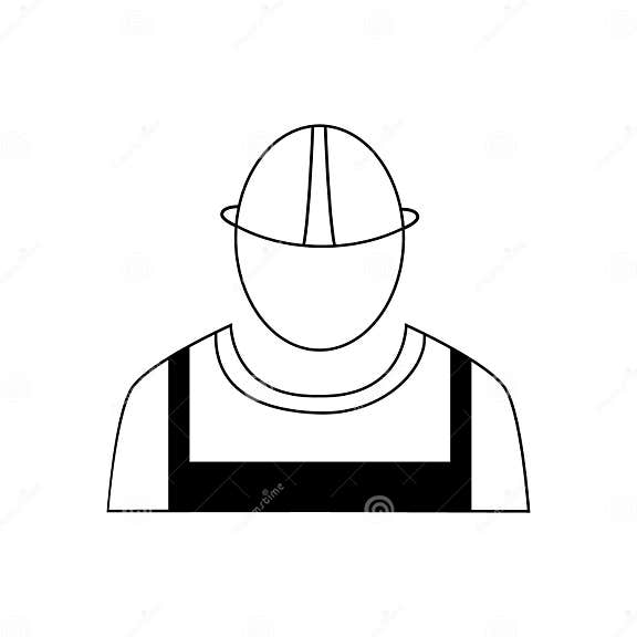 Pictured is a Builder Icon, a Man Working on a Construction Site Stock ...