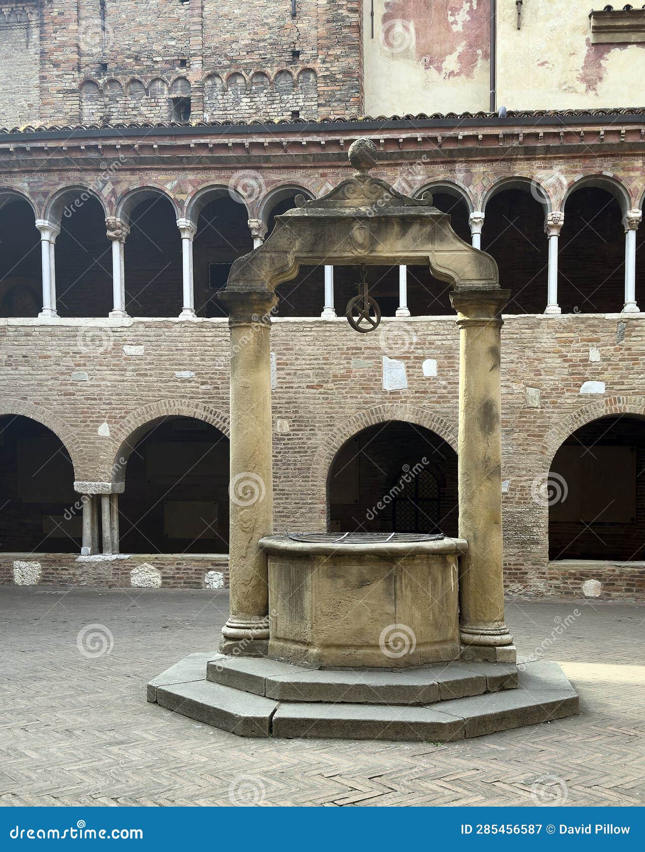 Cloister and Ancient Well in the Basilica of Saint Stephen in Bologna ...