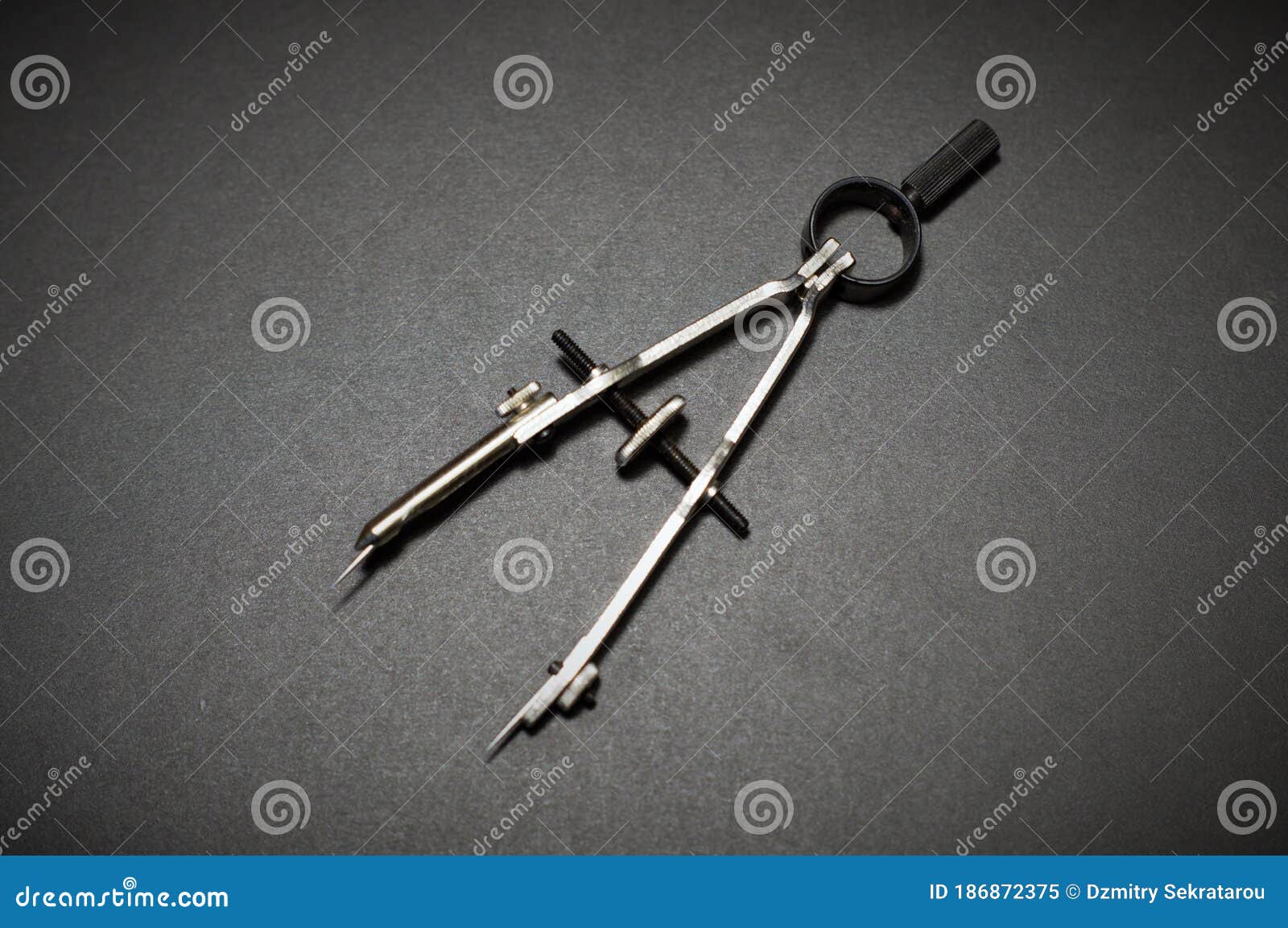 Pictured Compass Fixed on a Black Background Stock Image - Image of ...