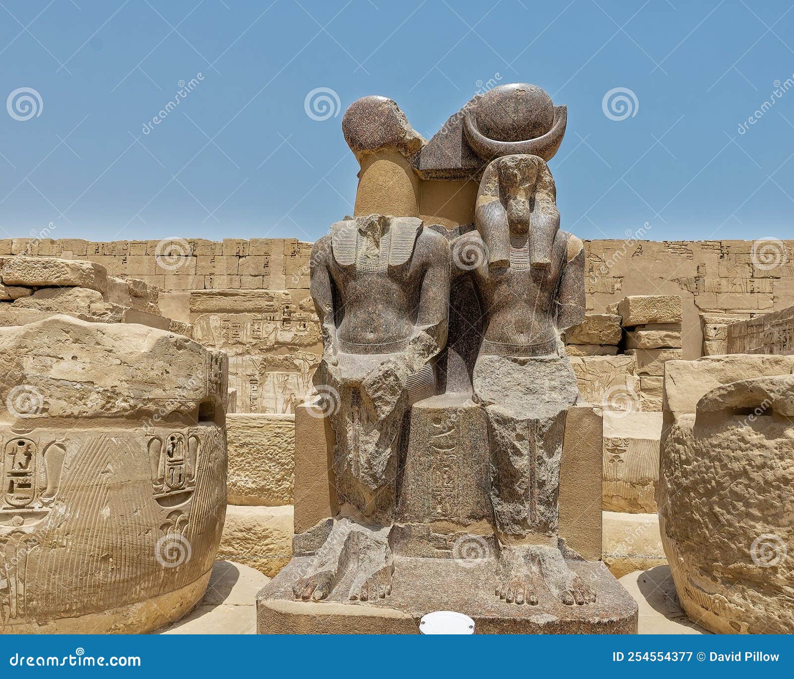Statue of Ramesses and Thoth, Hypostyle Hall Past the Second Court of ...