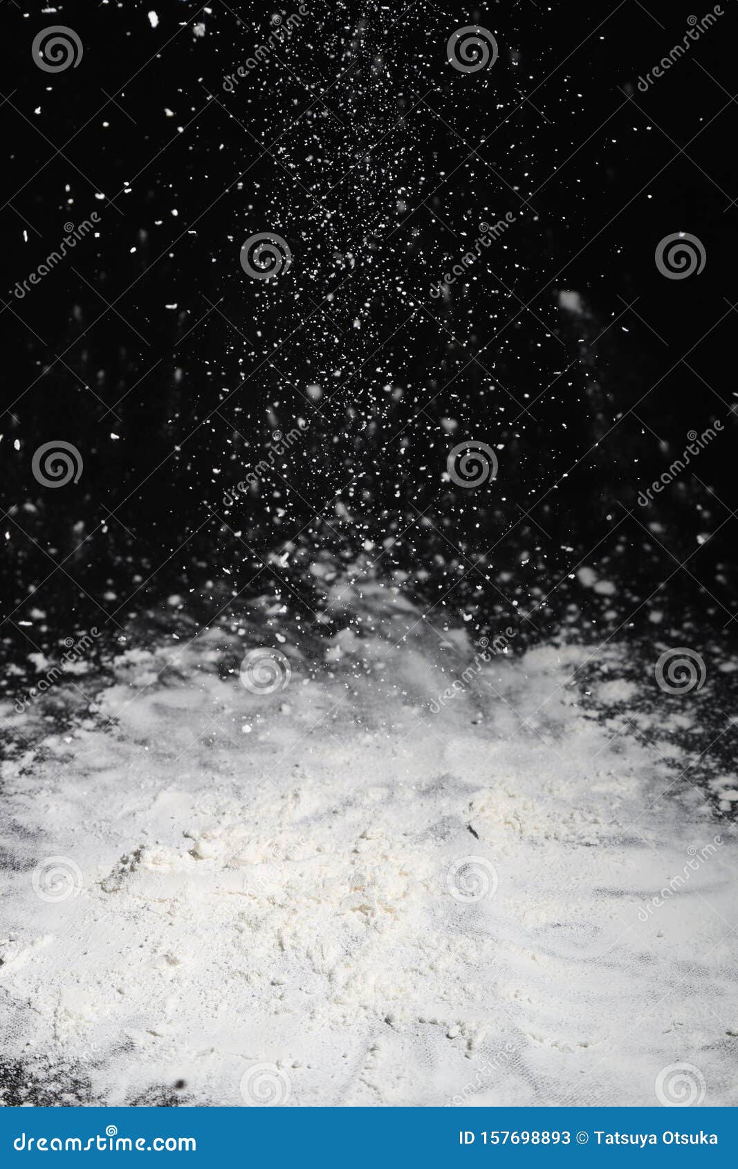 Flour in a Black Background Stock Image - Image of food, powder: 157698893