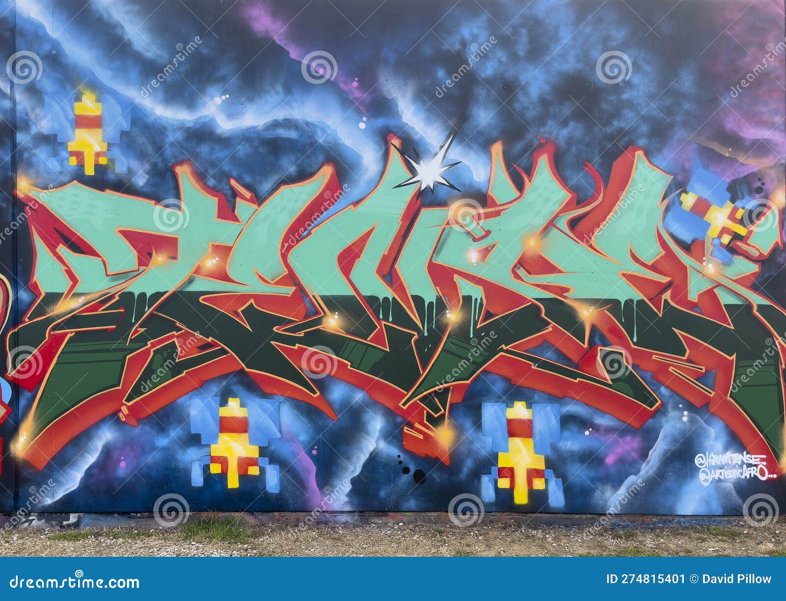 Graffiti Style Mural on an Outside Wall of Deep Ellum Storage for the ...