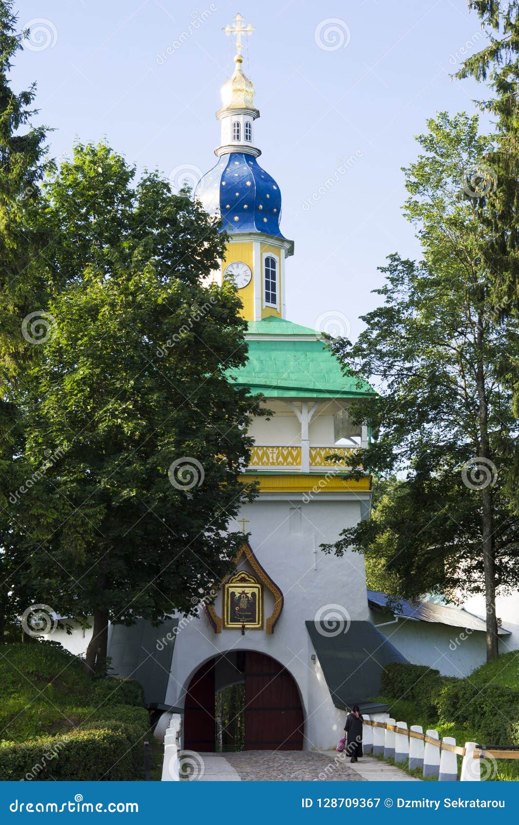 Holy Dormition Pskov-Caves Monastery Stock Image - Image of spring ...