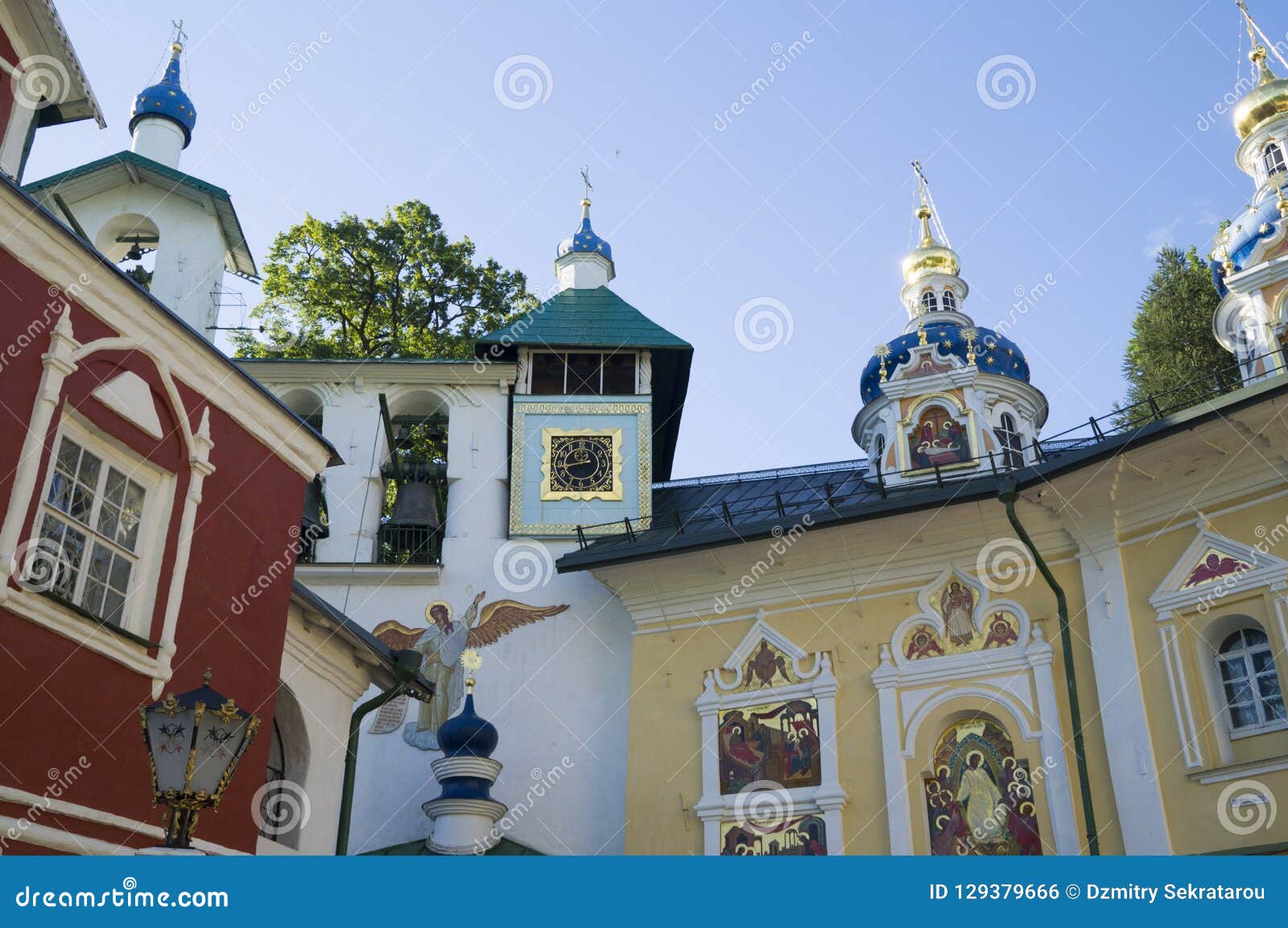 Holy Dormition Pskov-Caves Monastery Stock Photo - Image of morning ...