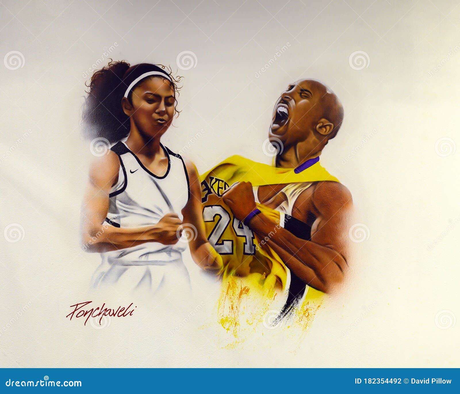 Mural By Renowned Artist Ponchaveli Honoring Kobe Bryant And His ... Mural By Renowned Artist Ponchaveli Honoring Kobe Bryant And His ...