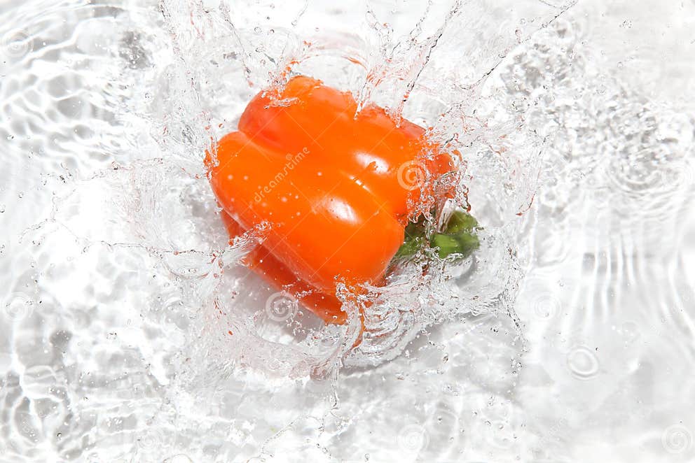 Paprika in the water stock image. Image of white, moment - 157428099