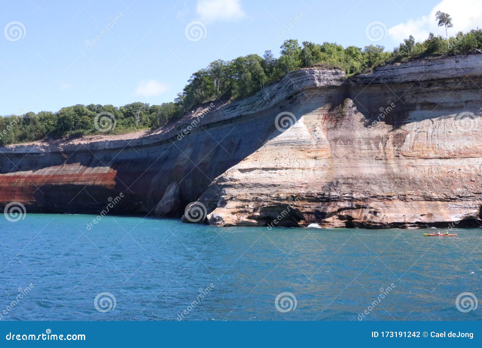 Pictured Rocks Cliff-face stock photo. Image of superior - 173191242
