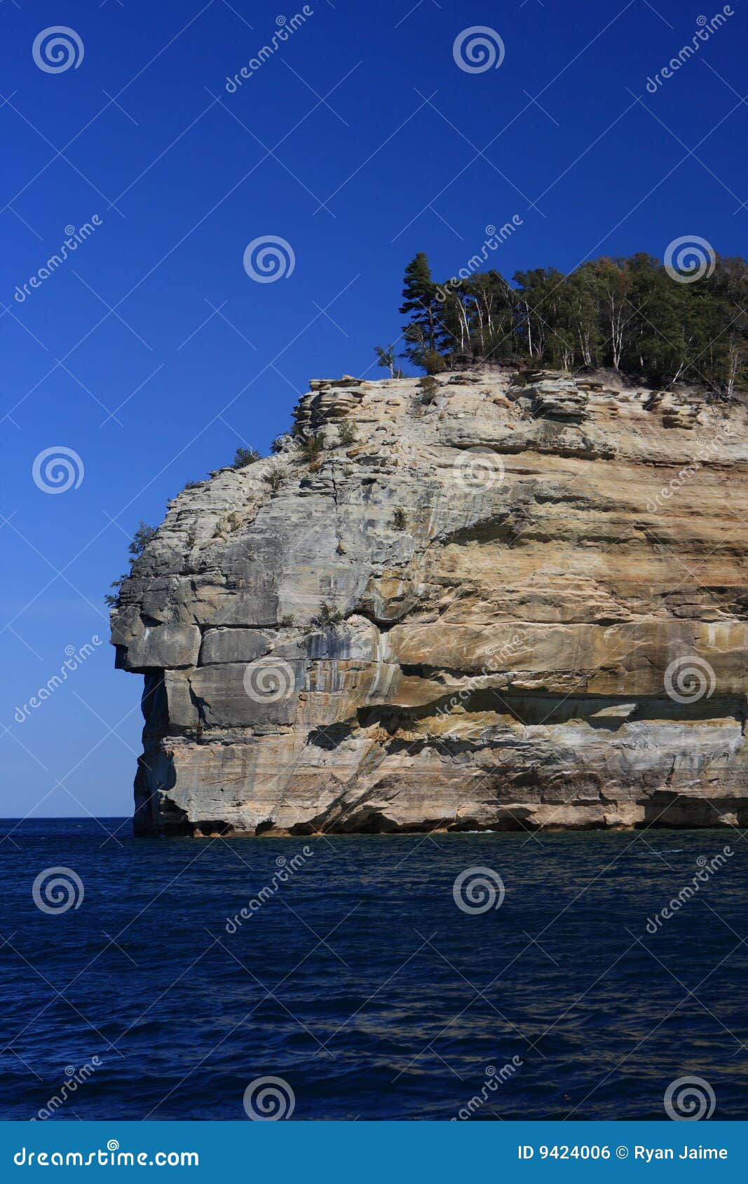 Pictured Rocks, Indian Head Rock Stock Photo - Image of falls, michigan ...