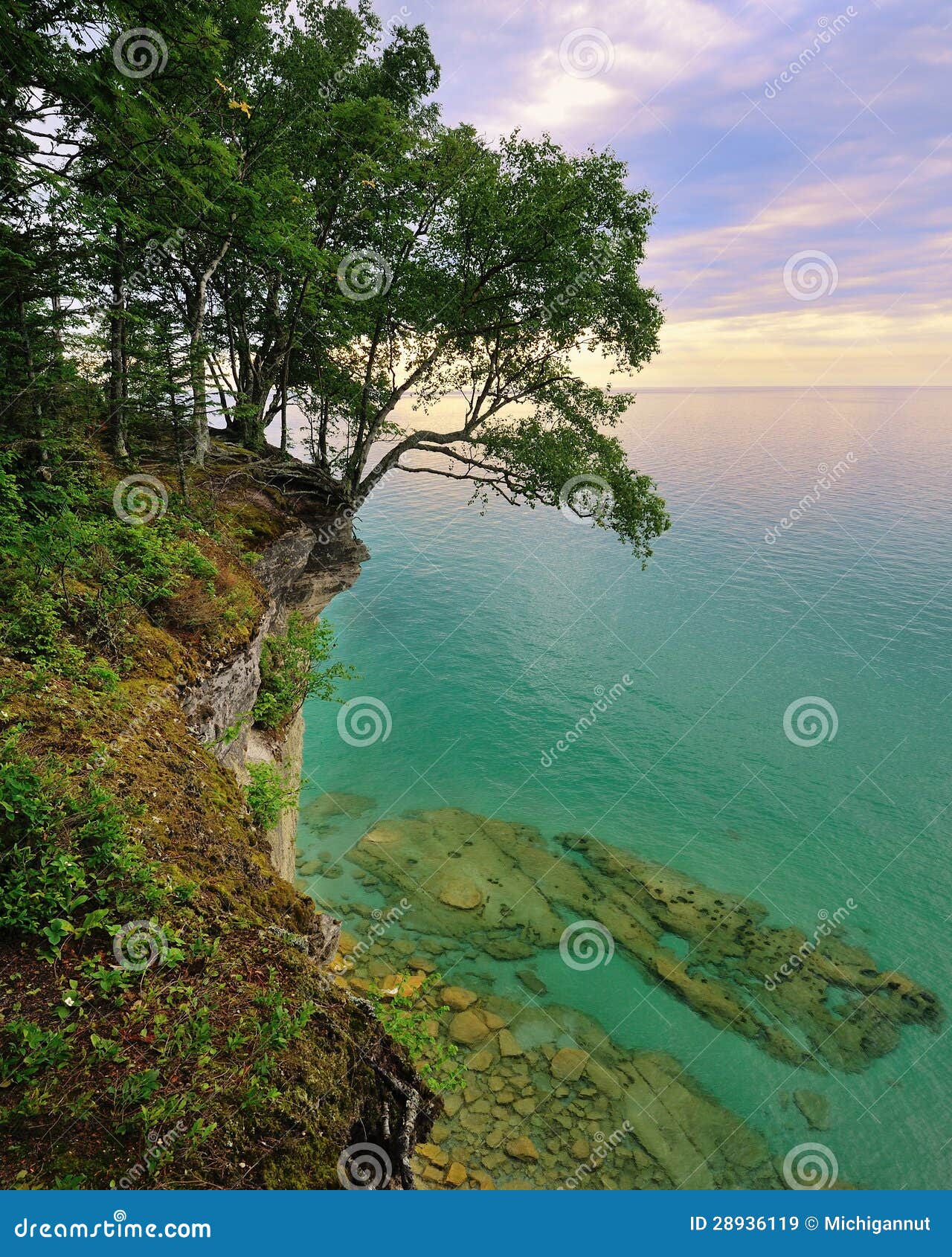 Pictured Rocks National Lakeshore Sunset Stock Image - Image of rocks ...