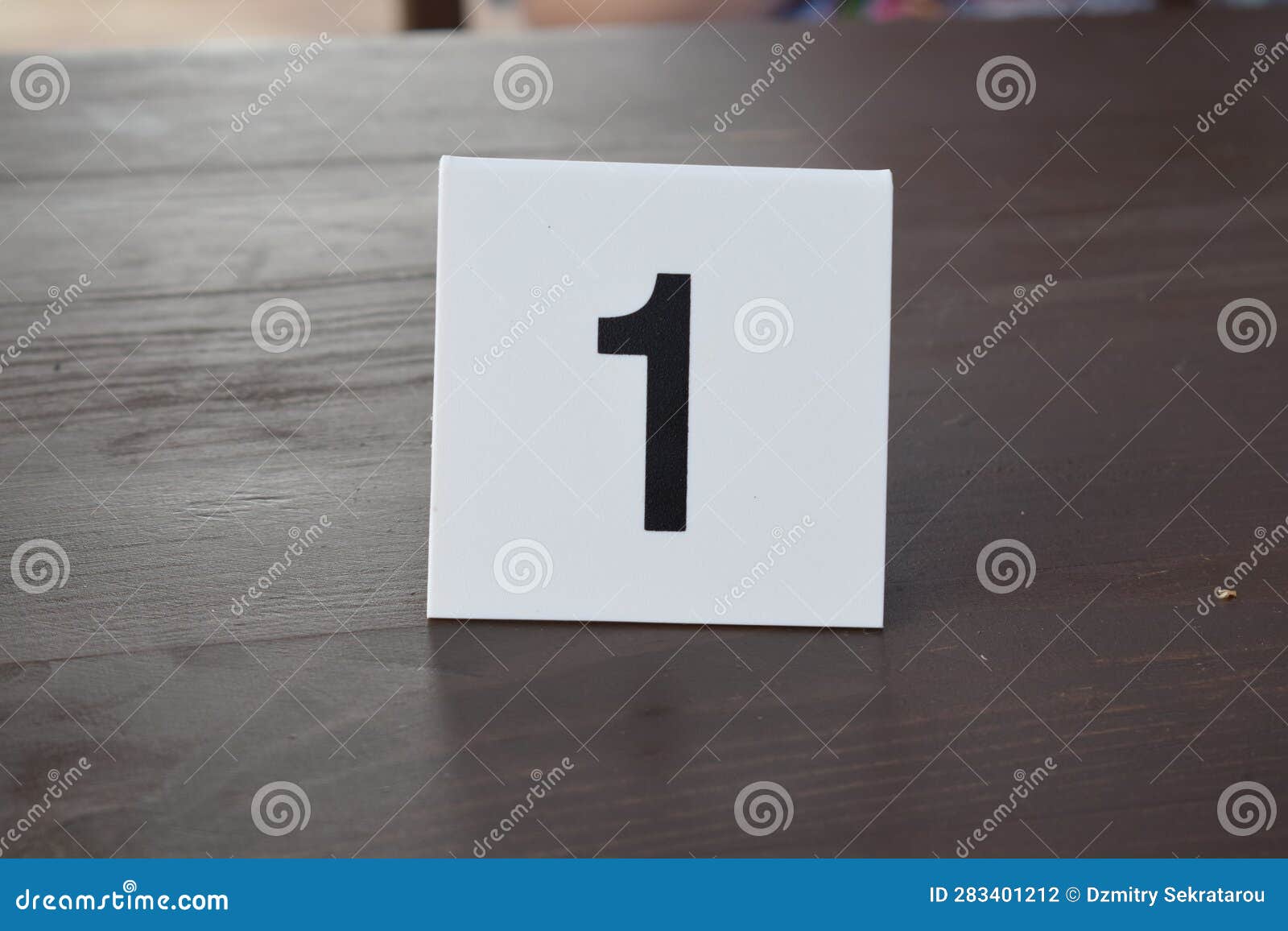 A Sign with the Number 1 on a Table in a Restaurant Stock Photo - Image ...