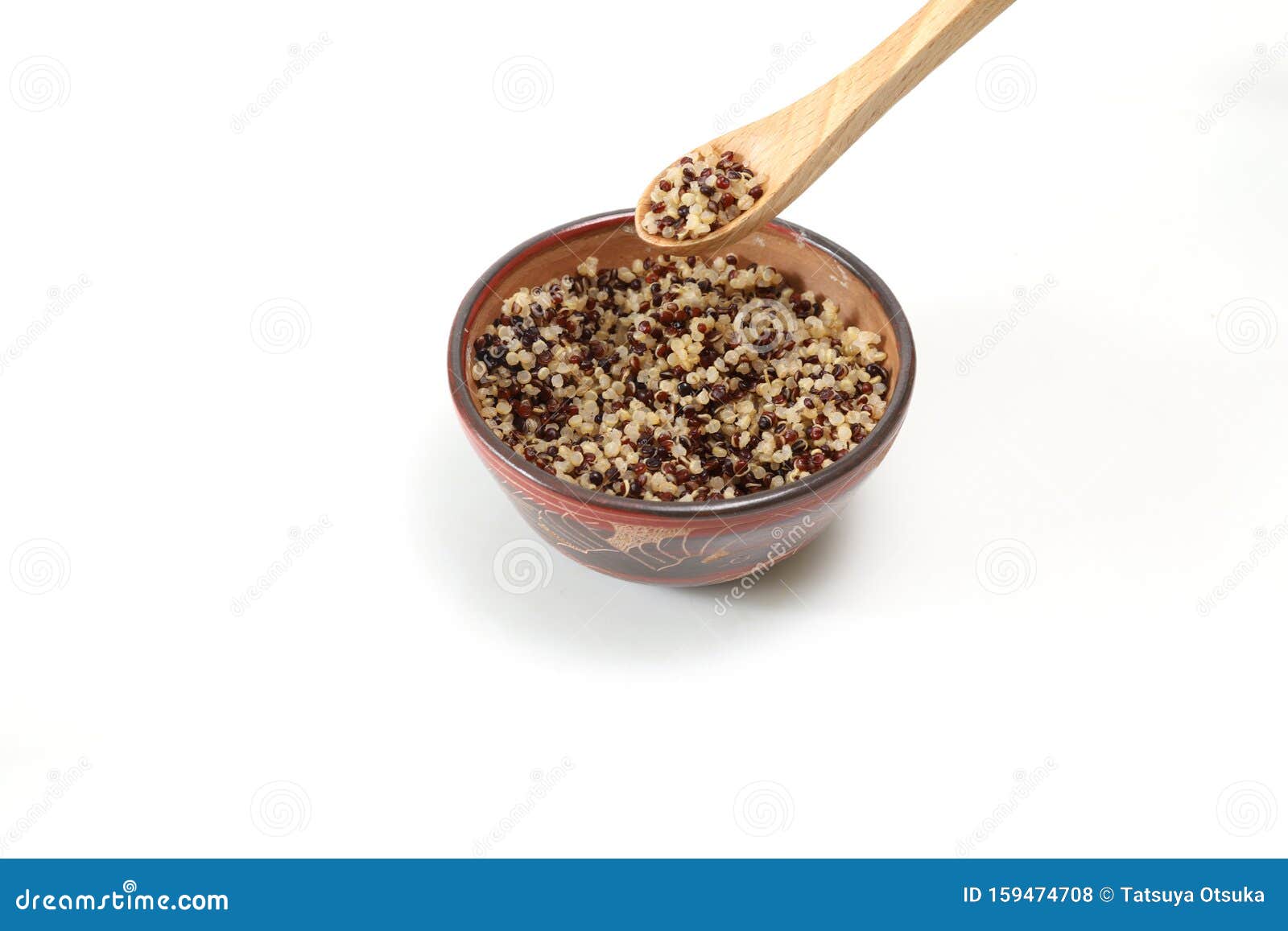 Steamed quinoa in the bowl stock photo. Image of andes - 159474708