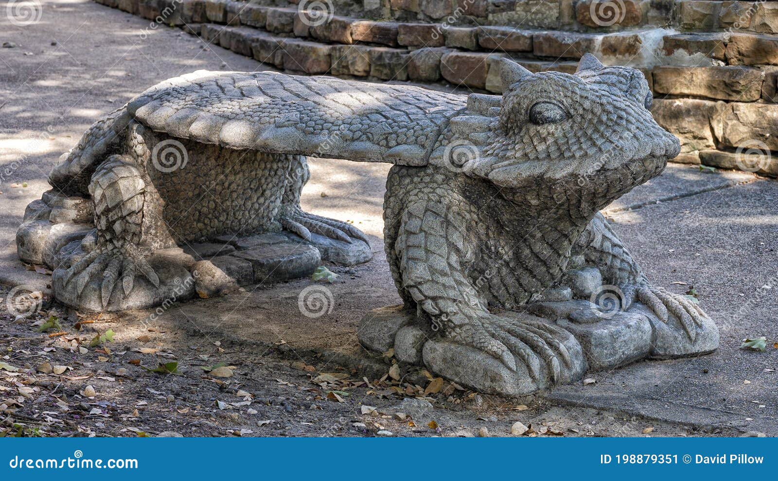 Stone Lizard in the Form of a Bench at the Dallas Zoo in Texas ...