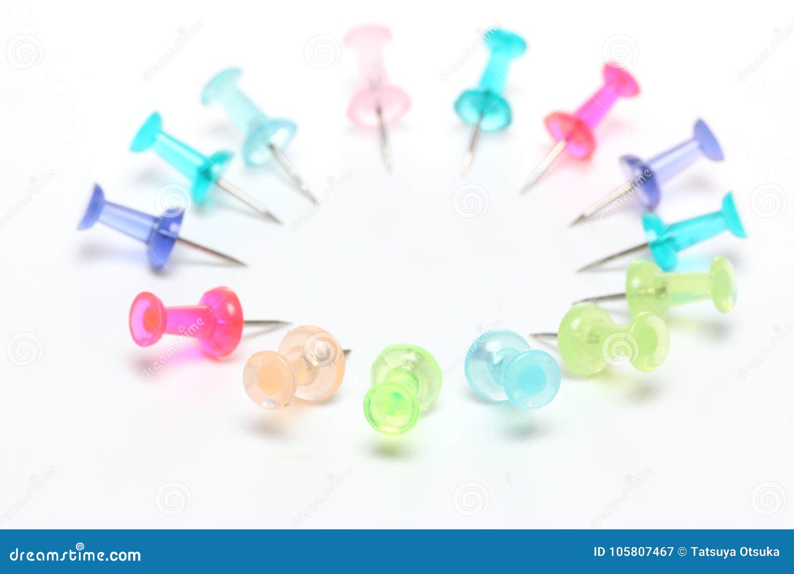 Thumbtacks in a White Background Stock Image - Image of color, supplies ...
