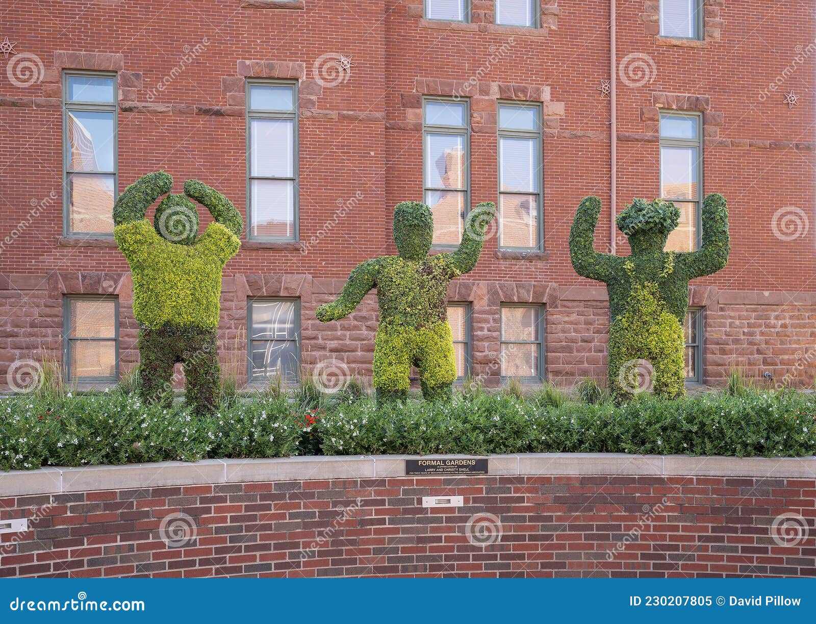 Topiary Featuring Three Figures Creating `OSU` with Their Arms in the ...